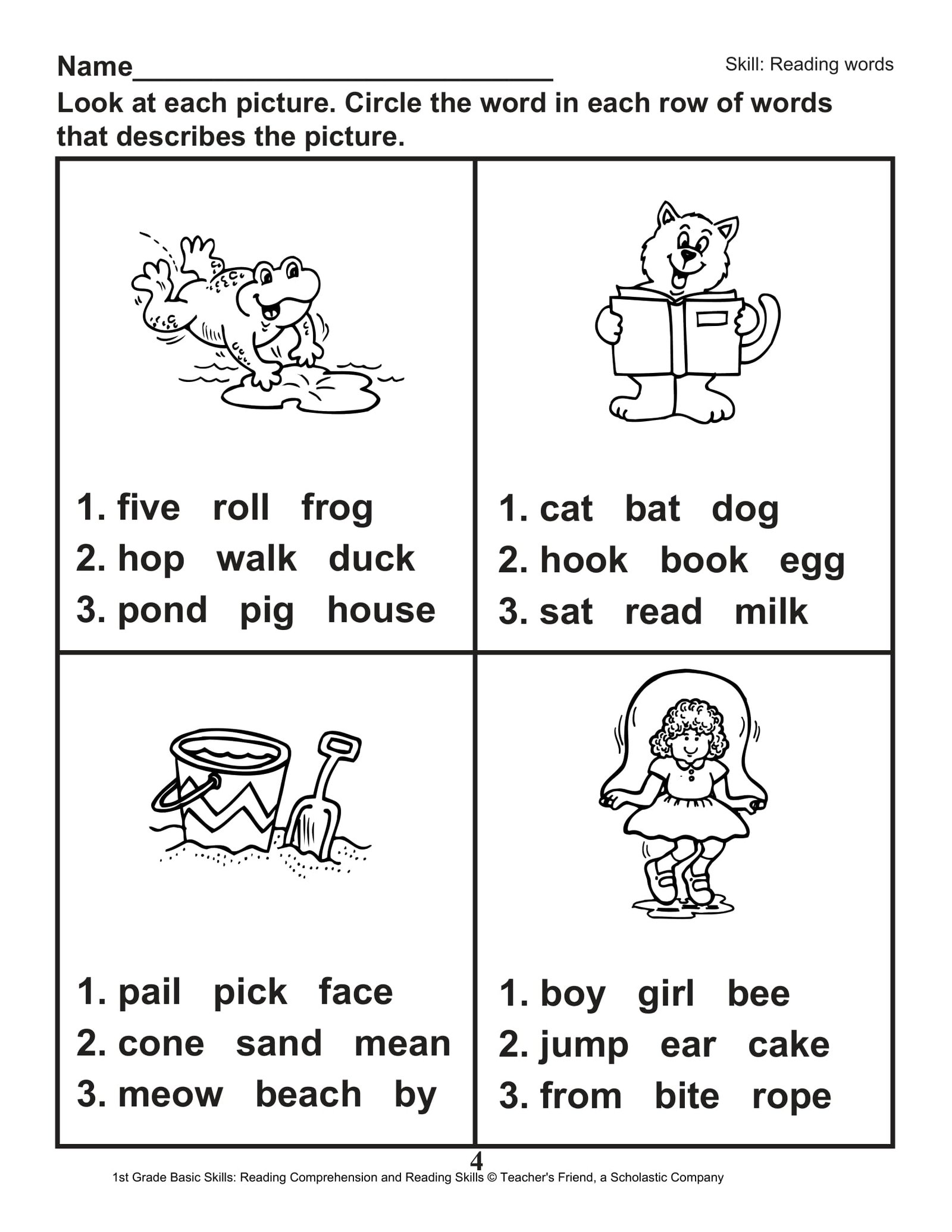 40 Scholastic 1st Grade Reading Comprehension Skills First Grade 