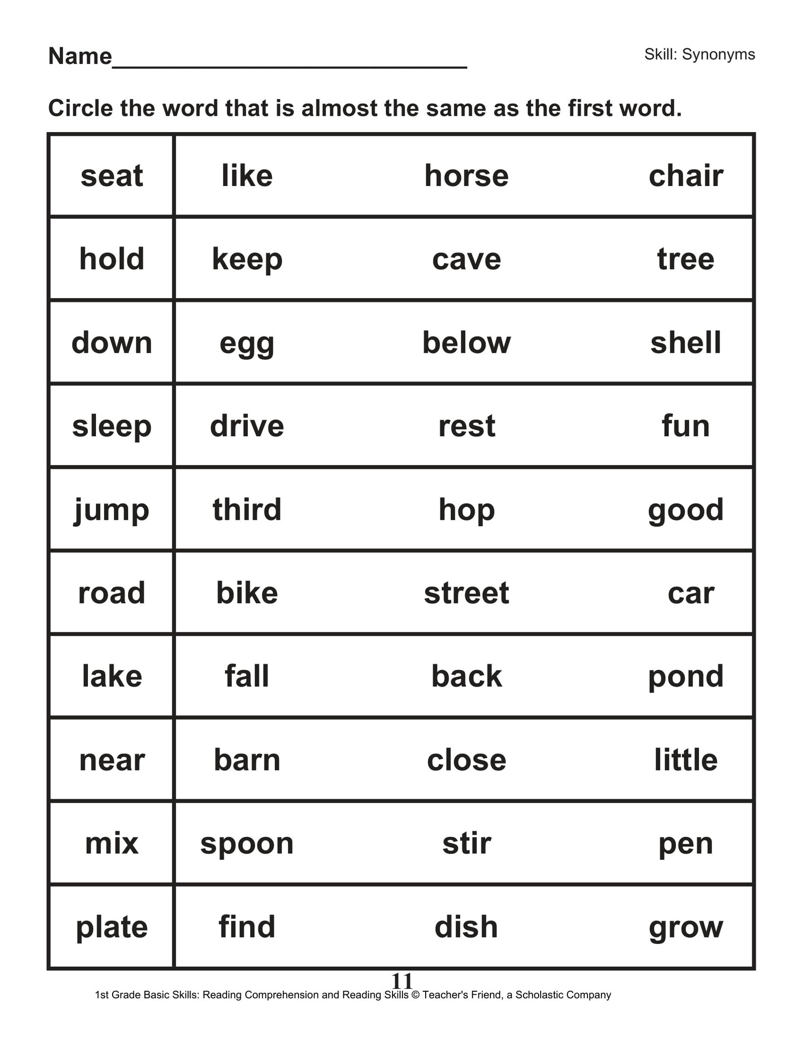 40 Scholastic 1st Grade Reading Comprehension Skills Worksheets 