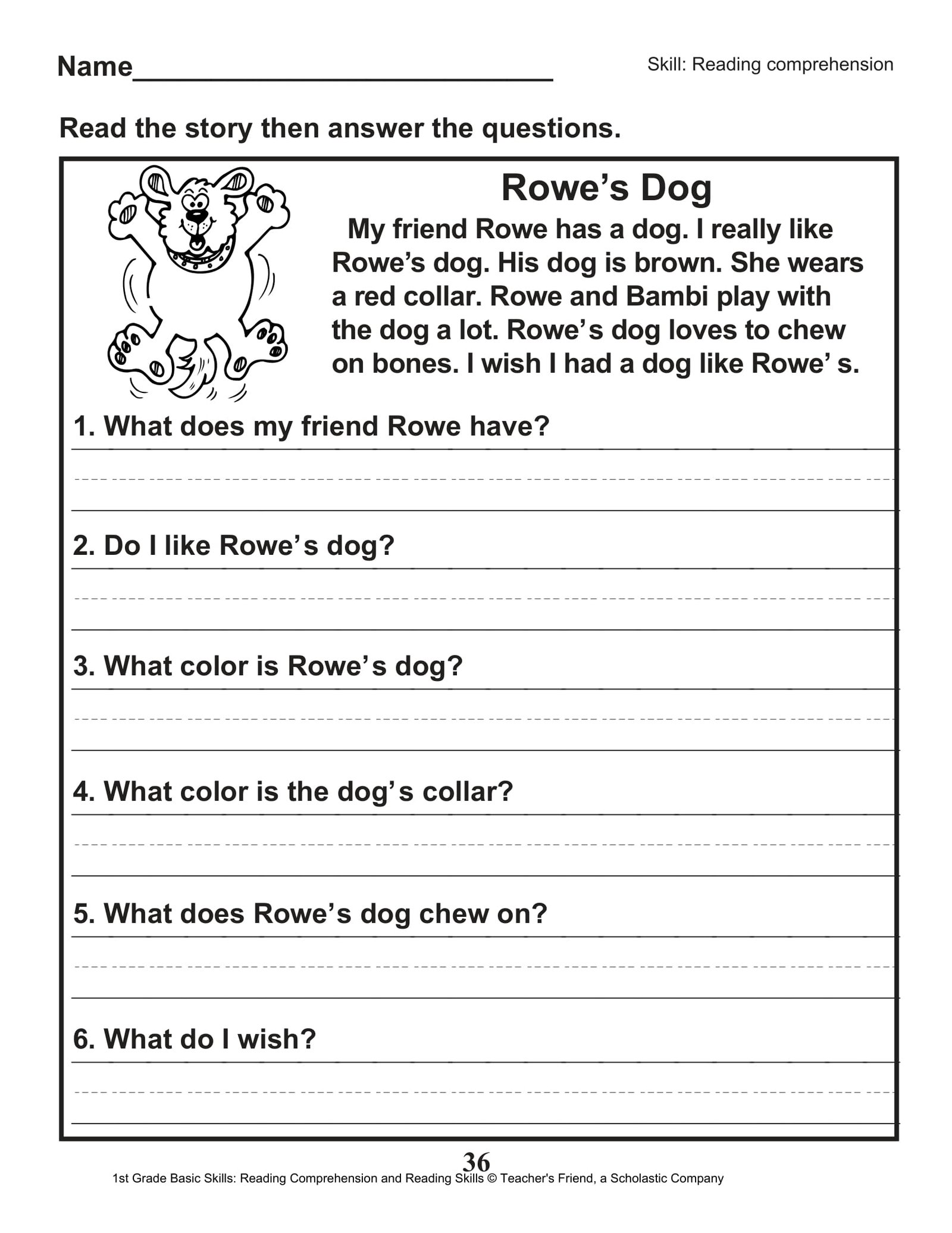 English Worksheets For 1st Graders