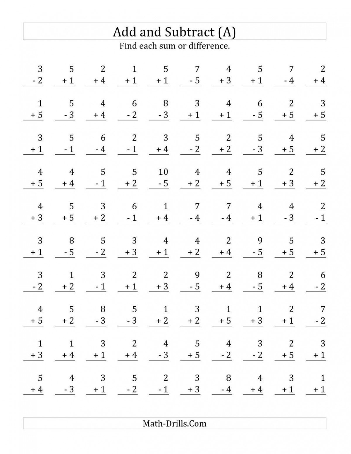 Addition Subtraction Facts Worksheets Worksheet Hero addition-subtraction-facts-worksheets-worksheet-hero