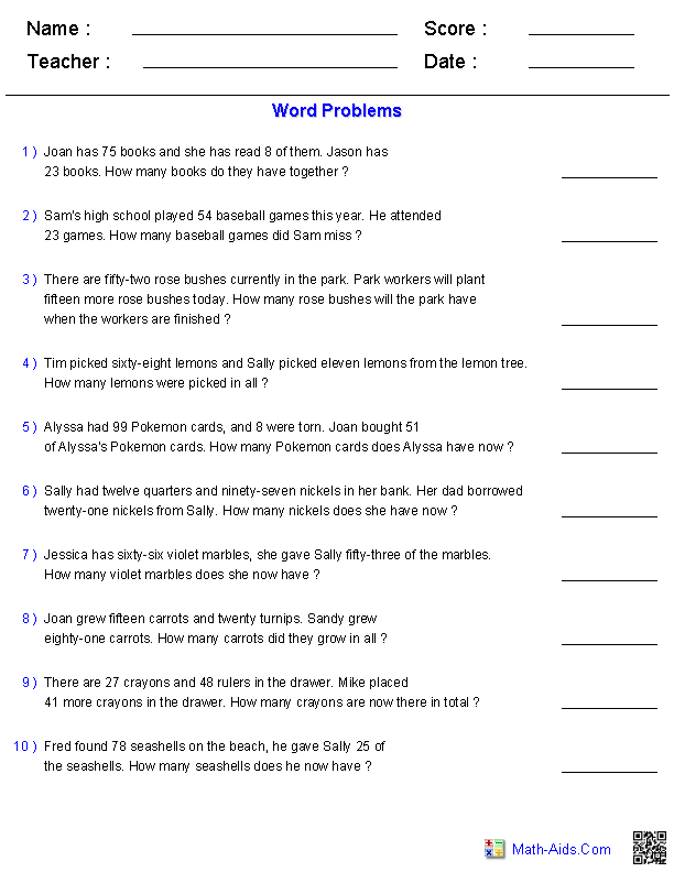 4 Digit Addition And Subtraction Word Problems Worksheets Worksheet Hero