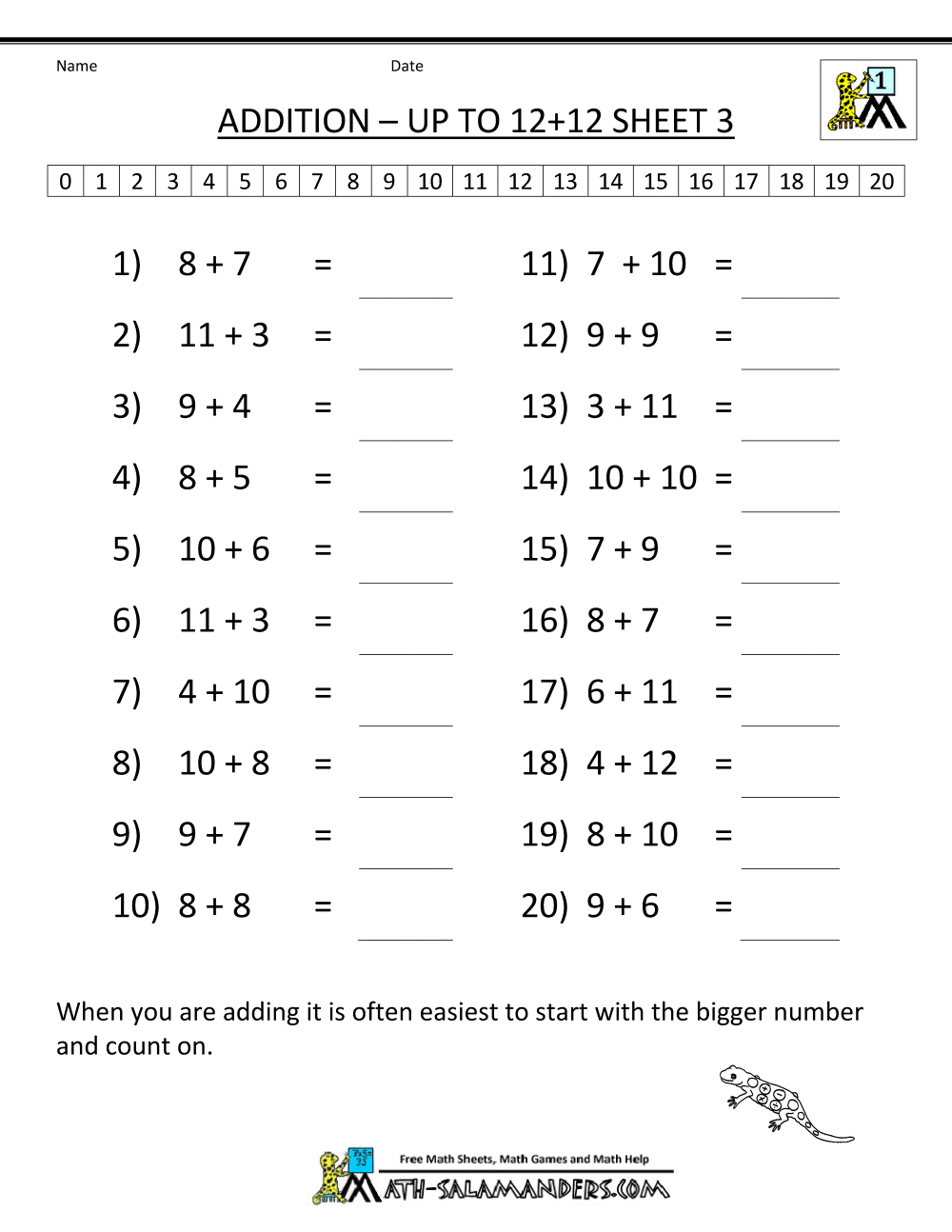 Addition Facts To 12 Worksheets Worksheet Hero addition-facts-to-12-worksheets-worksheet-hero