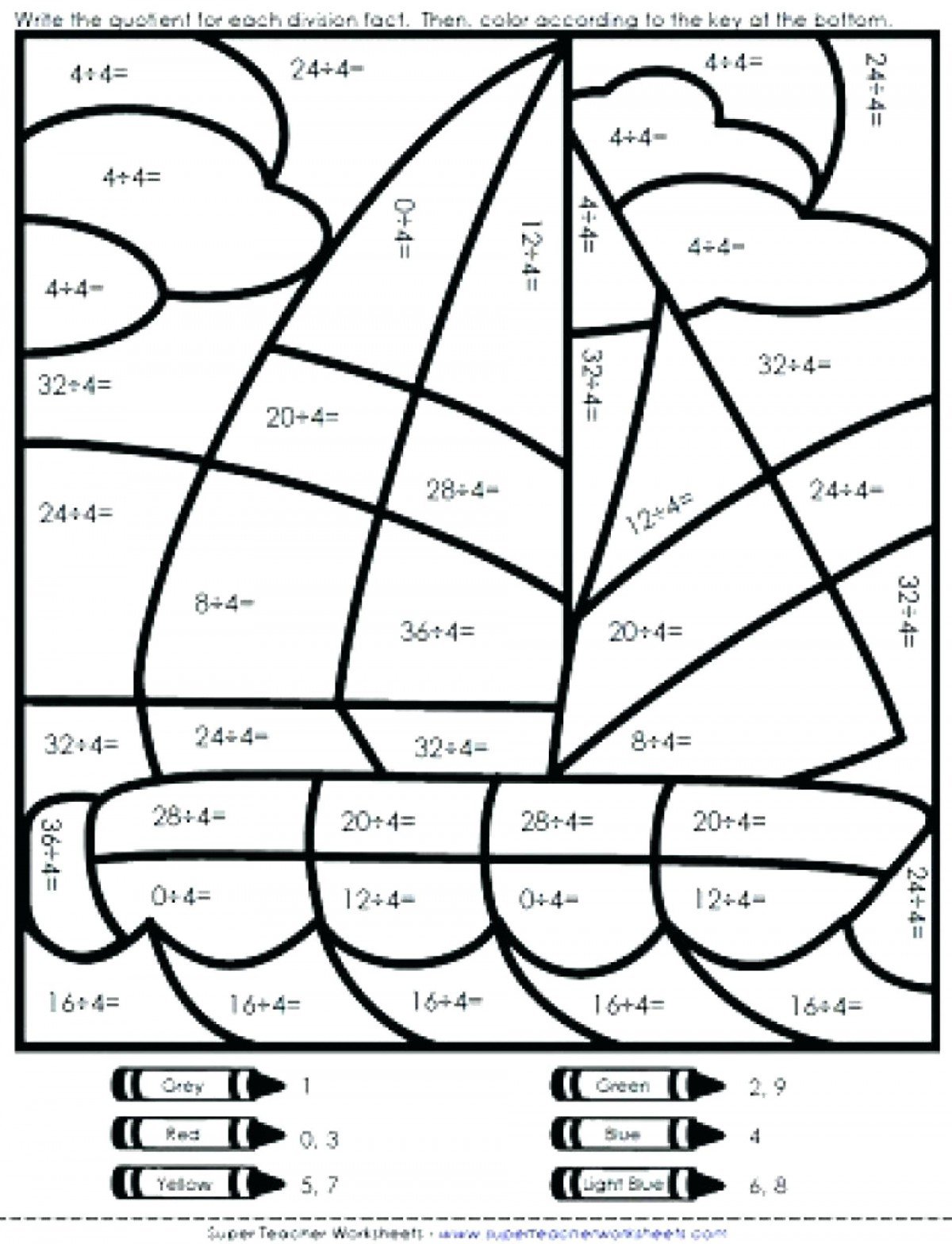Addition Coloring 2nd Grade Worksheets Worksheet Hero