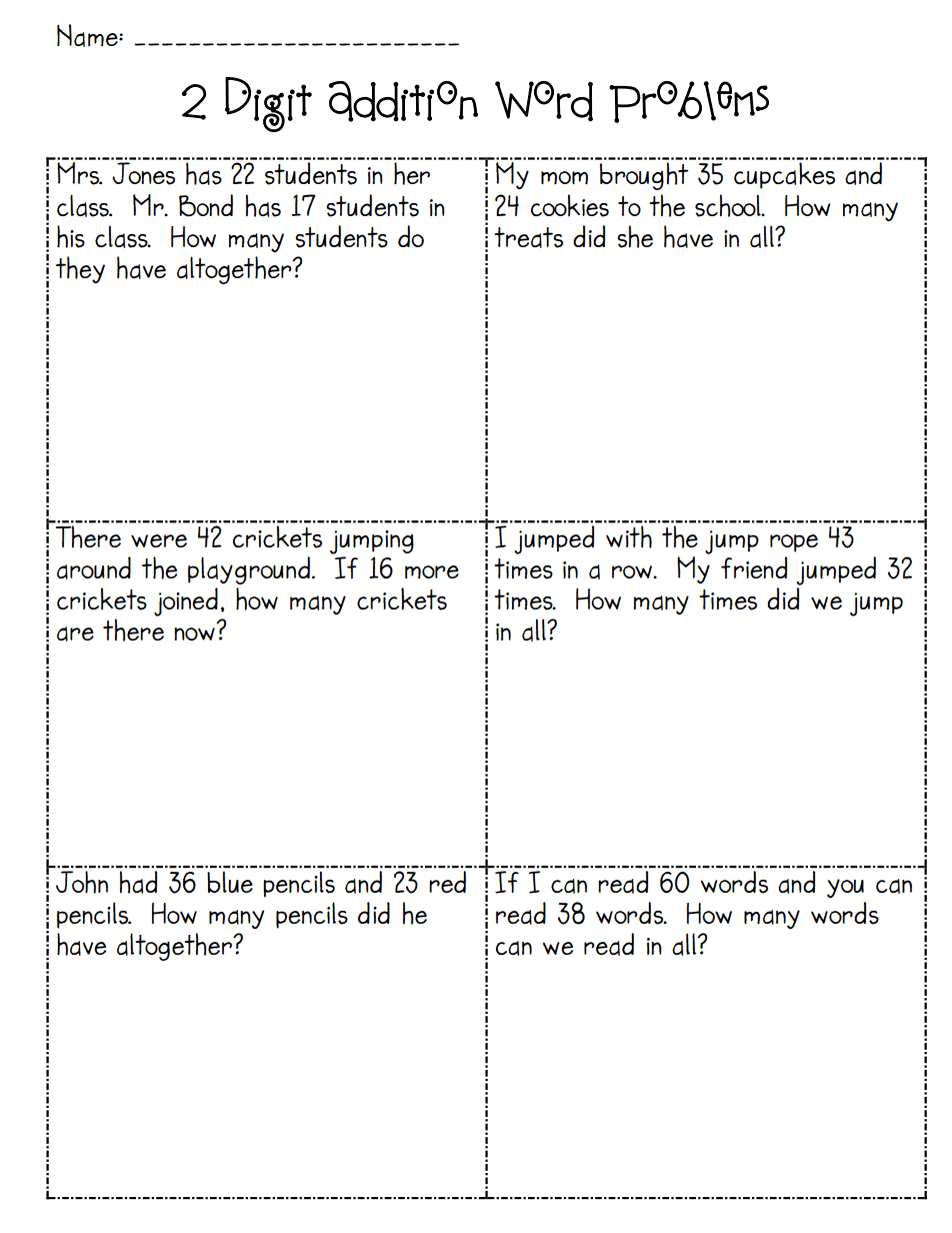 2 Digit Addition Problems Worksheets Worksheet Hero