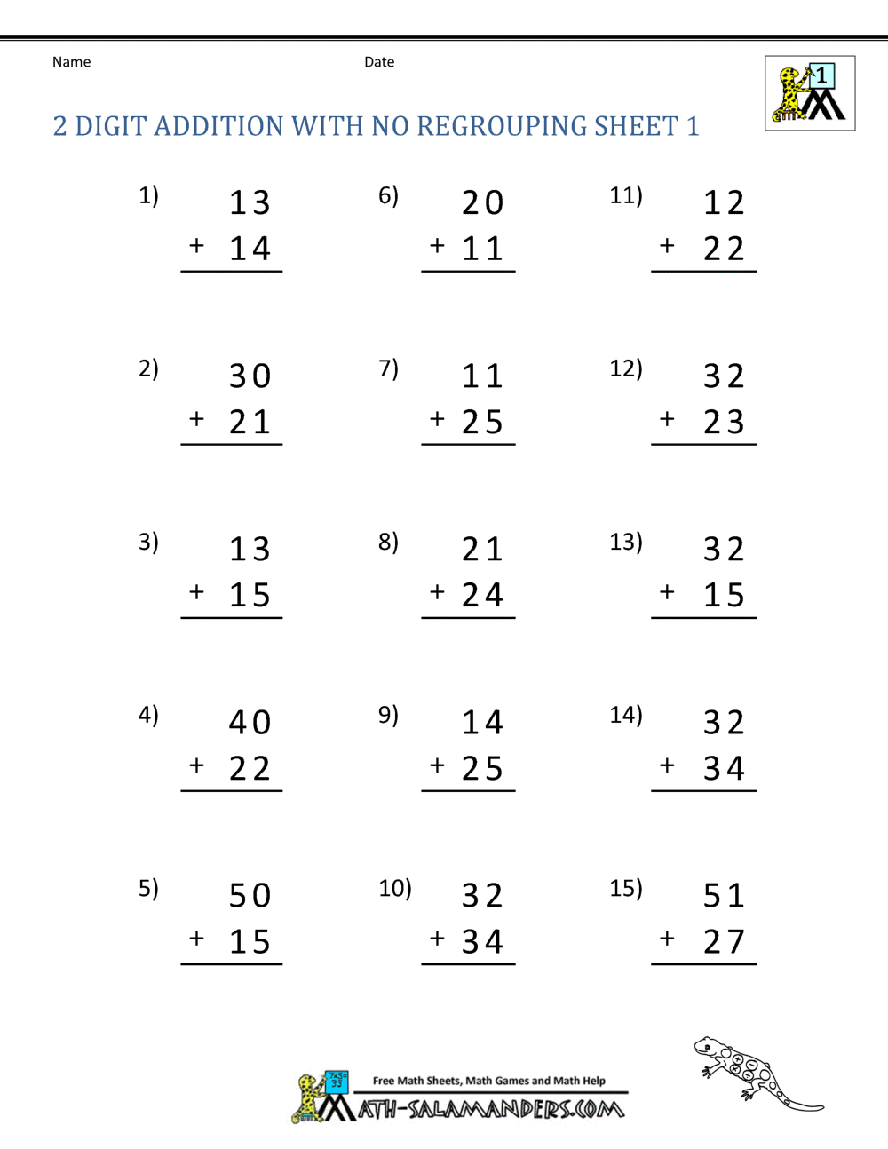 First Grade Math Addition Without Regrouping Worksheets Worksheet Hero
