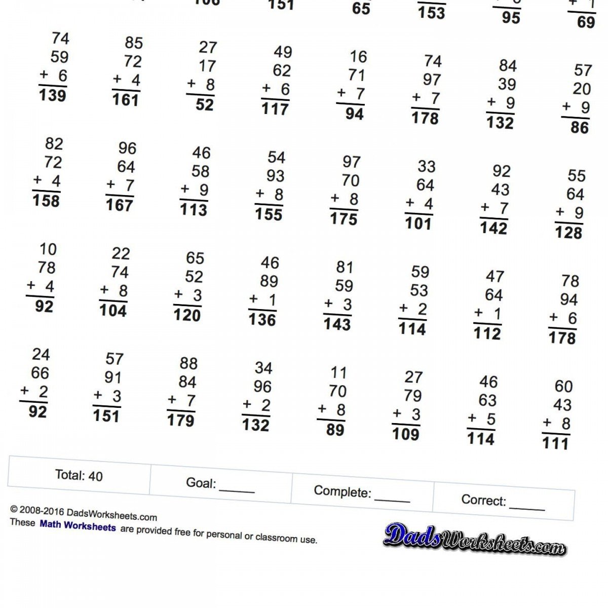 Types Of Addition Problems Worksheets Worksheet Hero