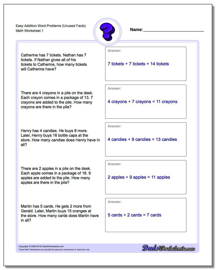 Finding Key Words In Addition Story Problems Worksheets Worksheet Hero