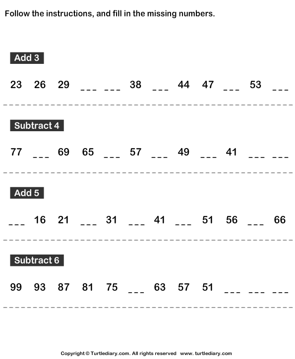 Find The Number Pattern Worksheets Worksheet Hero