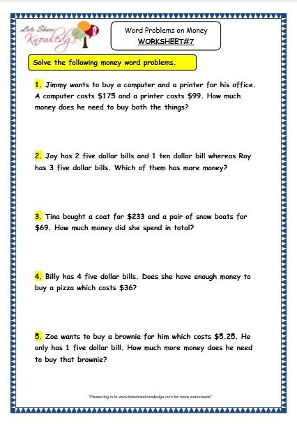 Math 2nd Grade Addition Money Website Worksheets | Worksheet Hero