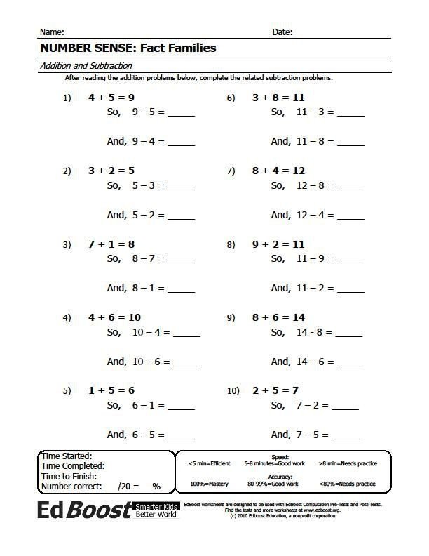 Related Addition And Subtraction Facts Worksheets Worksheet Hero Related Addition And Subtraction Facts Worksheets Worksheet Hero