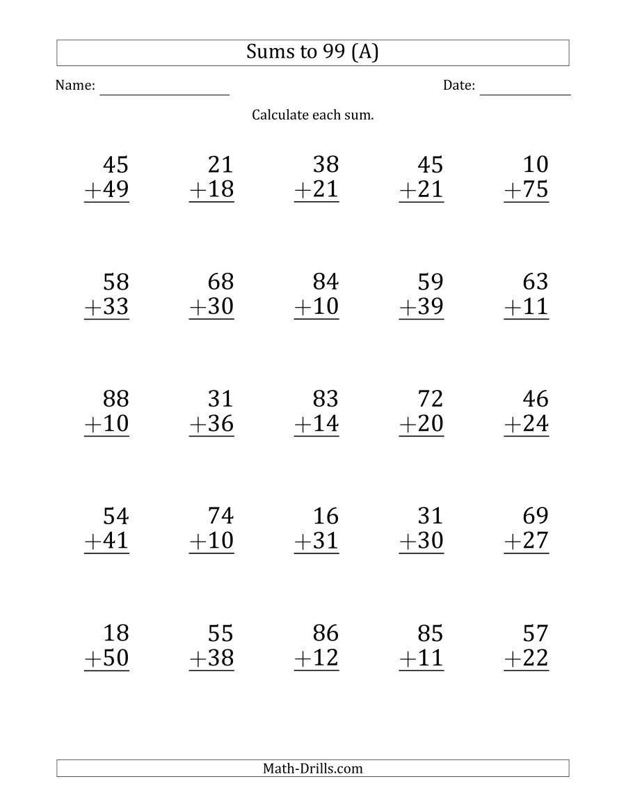 Sums Addition Worksheets Worksheet Hero
