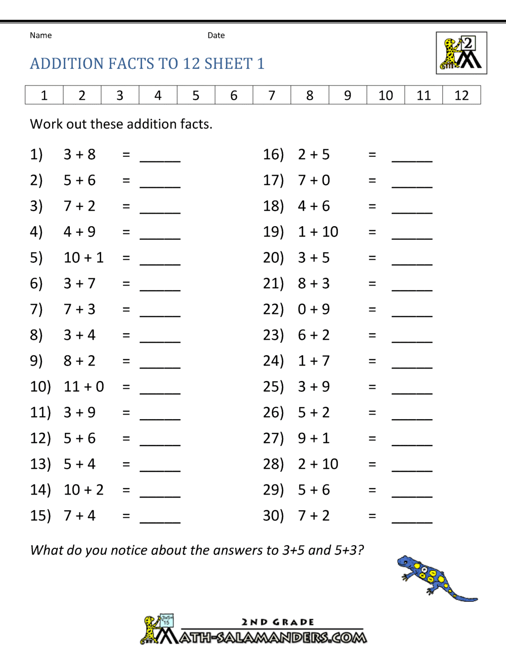 Addition Facts To 12 Worksheets Worksheet Hero