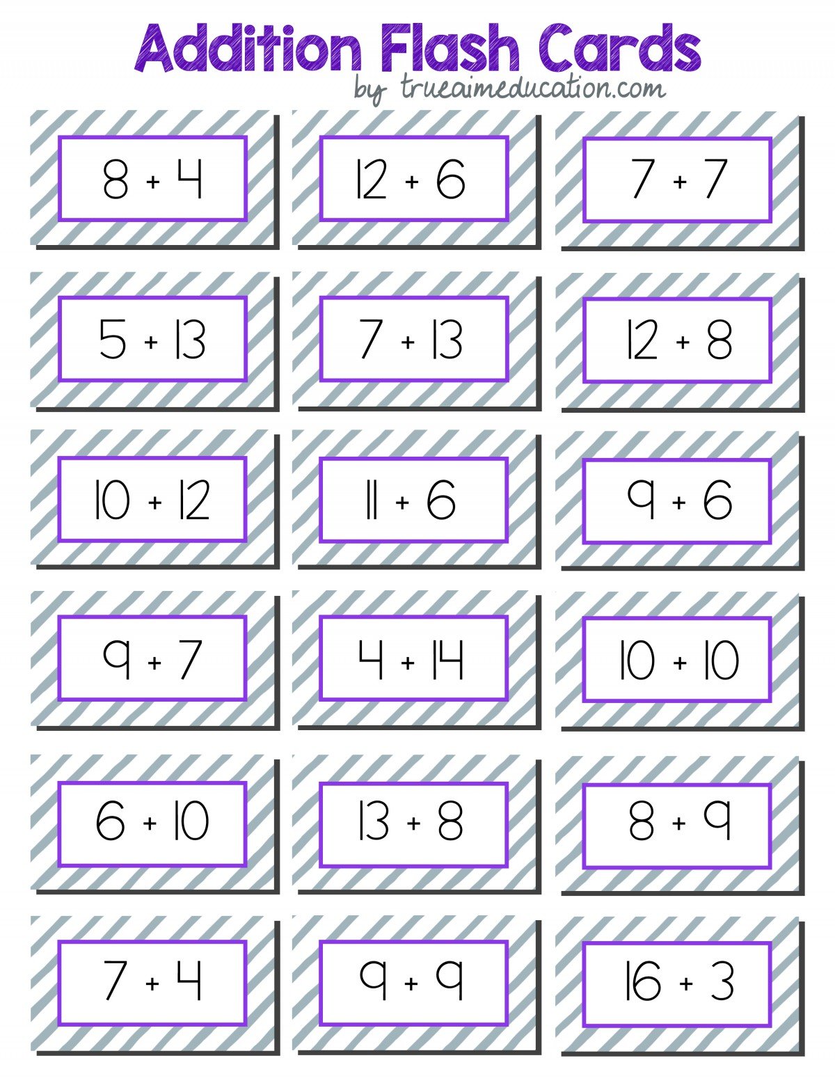 Addition And Subtraction Flashcards To 20 Worksheets Worksheet Hero