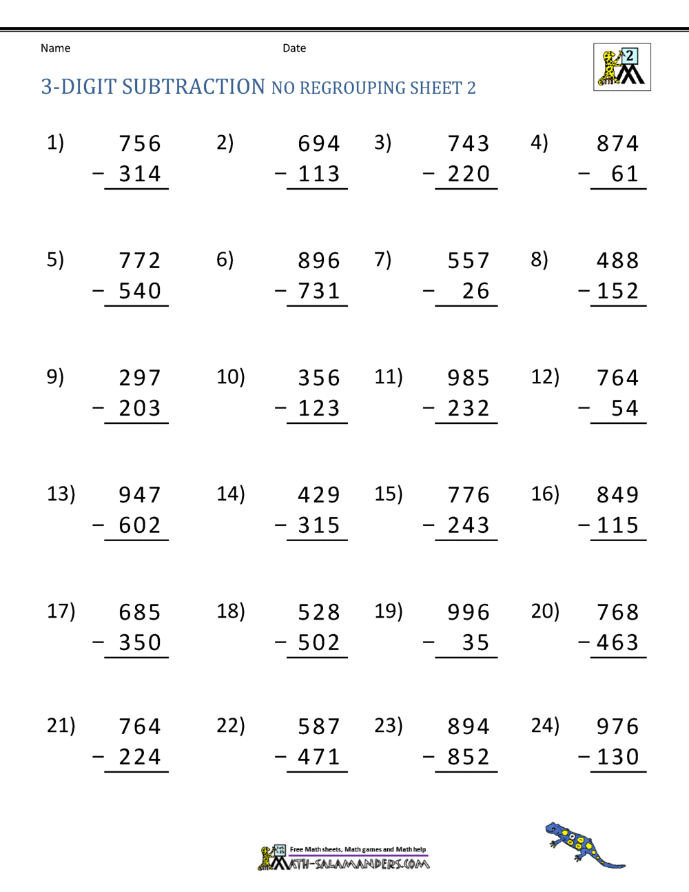 2 Digit Subtraction With Regrouping Worksheets 2 Digit Subtraction 