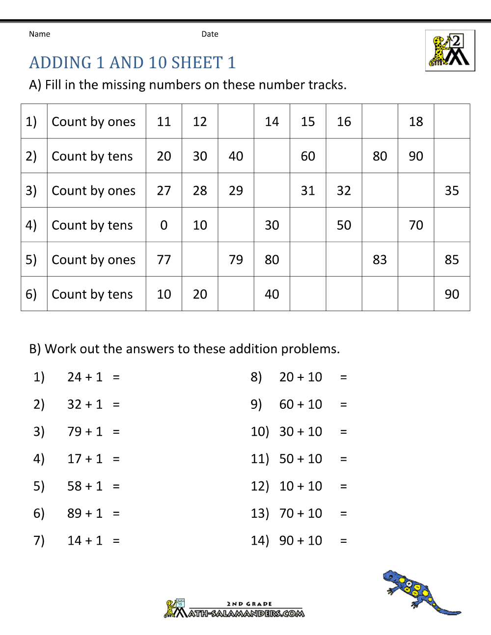 Second Grade Math Addition Worksheets Worksheet Hero