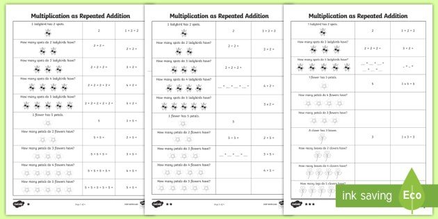 Repeated Addition Multiplication Worksheets Worksheet Hero
