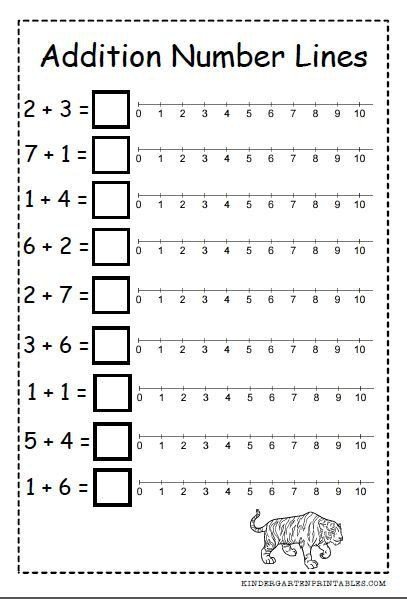 Number Line Addition Kindergarten Worksheets Worksheet Hero