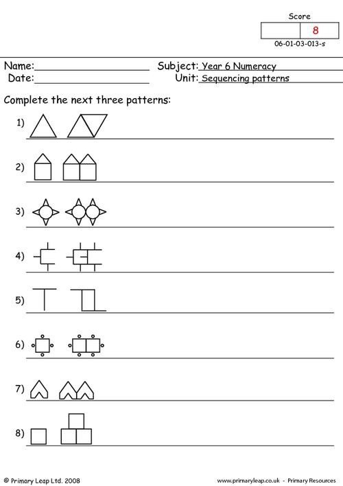 Pattern Sequence Worksheets Worksheet Hero