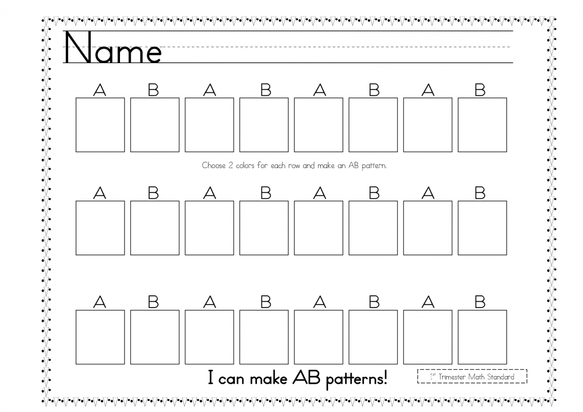 What Is An Ab Pattern In Kindergarten Worksheets Worksheet Hero