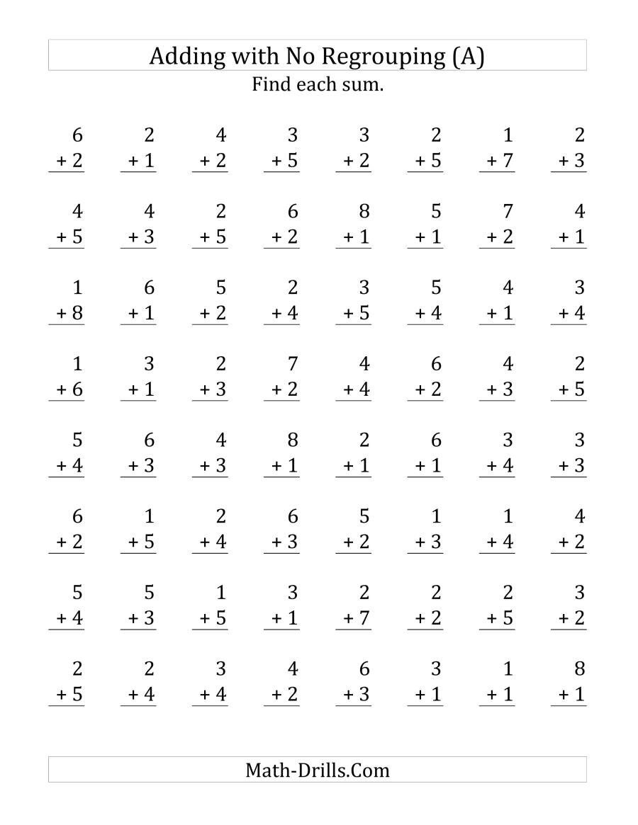 Single Digit Addition Worksheets Worksheet Hero