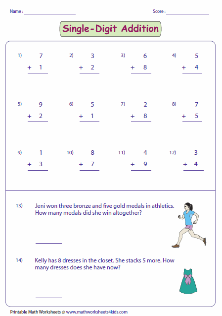 Single Digit Addition Worksheets Worksheet Hero Single Digit Addition Worksheets Worksheet Hero