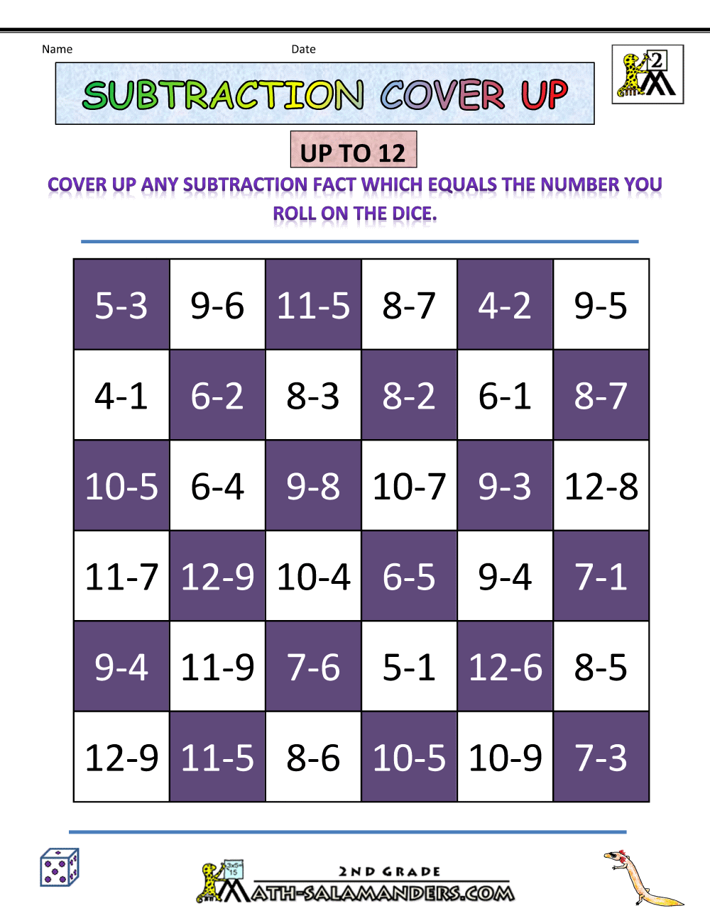 Addition And Subtraction Games For Second Grade Worksheets Worksheet Hero