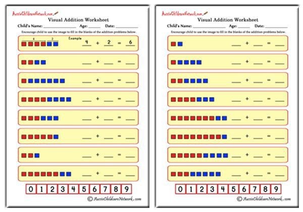 Visual Math Worksheets