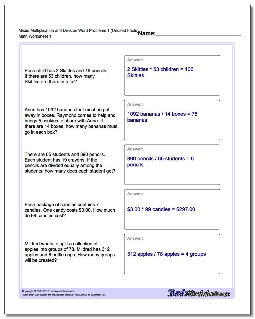 Multiplication And Addition Word Problems Worksheets Worksheet Hero
