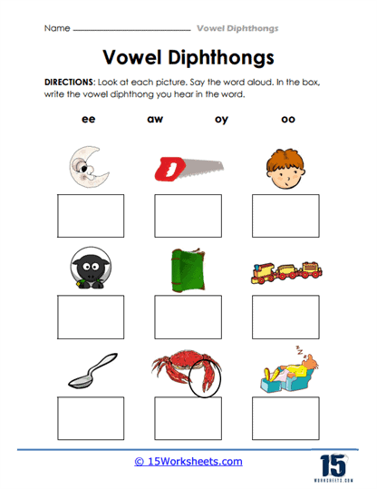 Diphthongs Worksheets Worksheets | Worksheet Hero