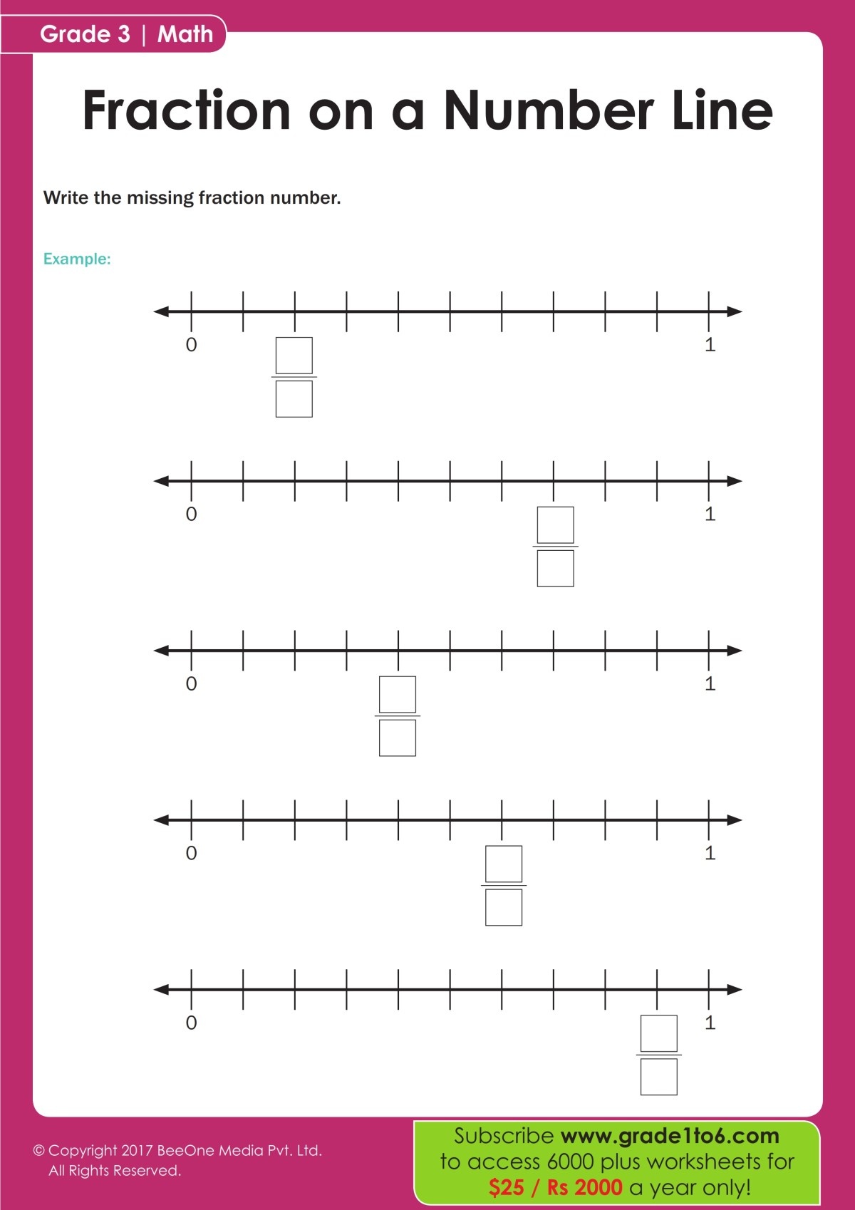 Fractions On A Number Line Worksheets Worksheets Worksheet Hero
