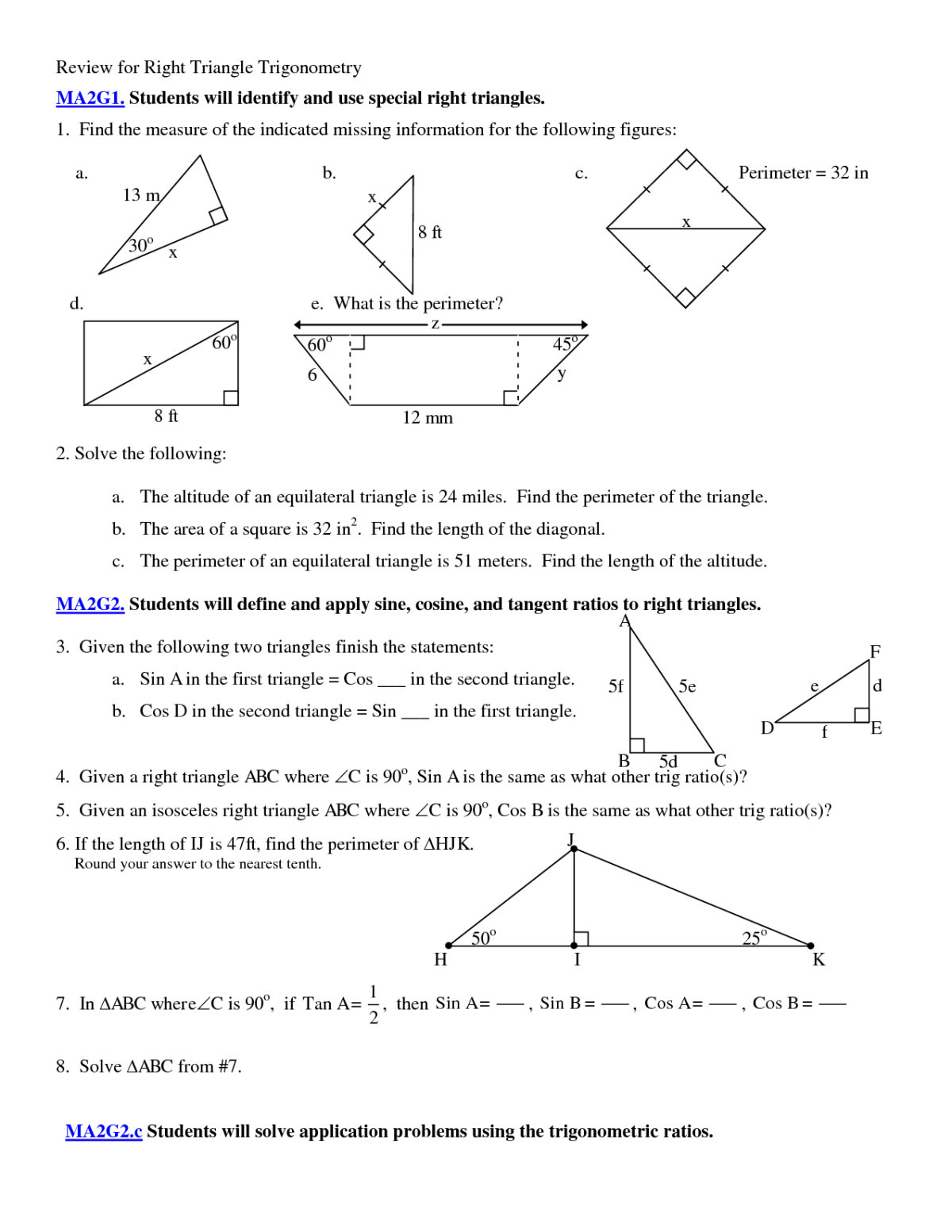 Right Triangle Word Problems Worksheets Worksheets | Worksheet Hero Right Triangle Word Problems Worksheets Worksheets | Worksheet Hero